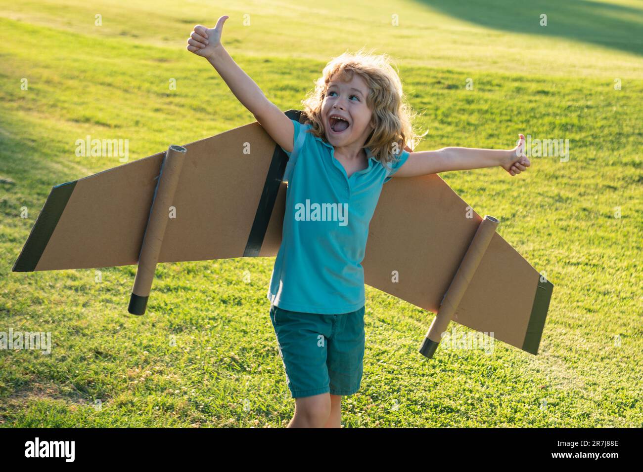 Kids leader and winner, success start up. Kid dreams of future. Kid ...