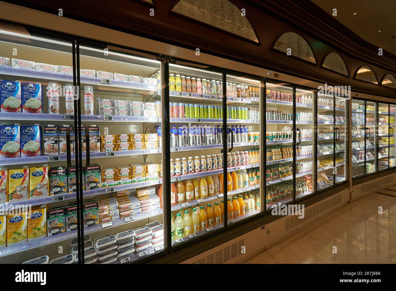 DOHA, QATAR - CIRCA MARCH, 2023: interior shot of SNAN Food Hall in ...