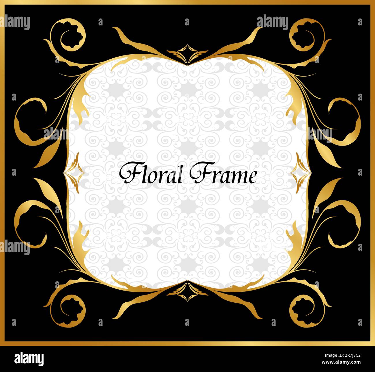 Illustration of golden floral frame. Vector Stock Vector Image & Art ...