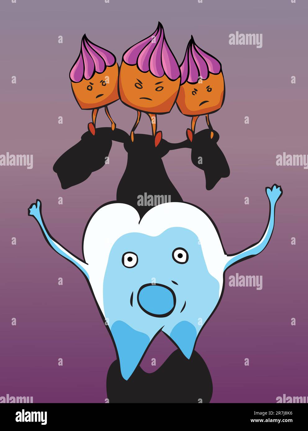 Three bad cakes pursue tooth Stock Vector Image & Art - Alamy