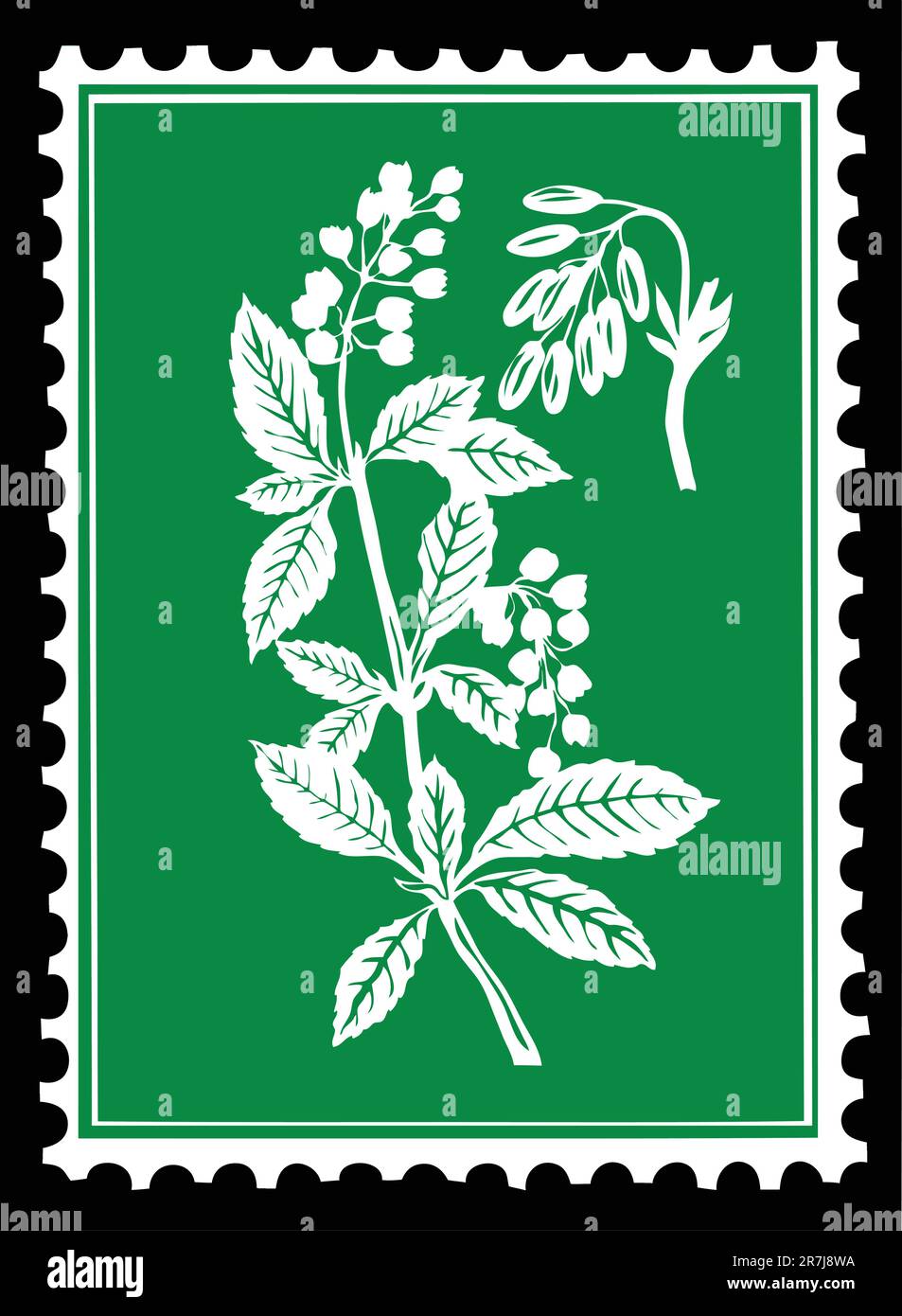 vector silhouette of the plant on postage stamps Stock Vector Image ...