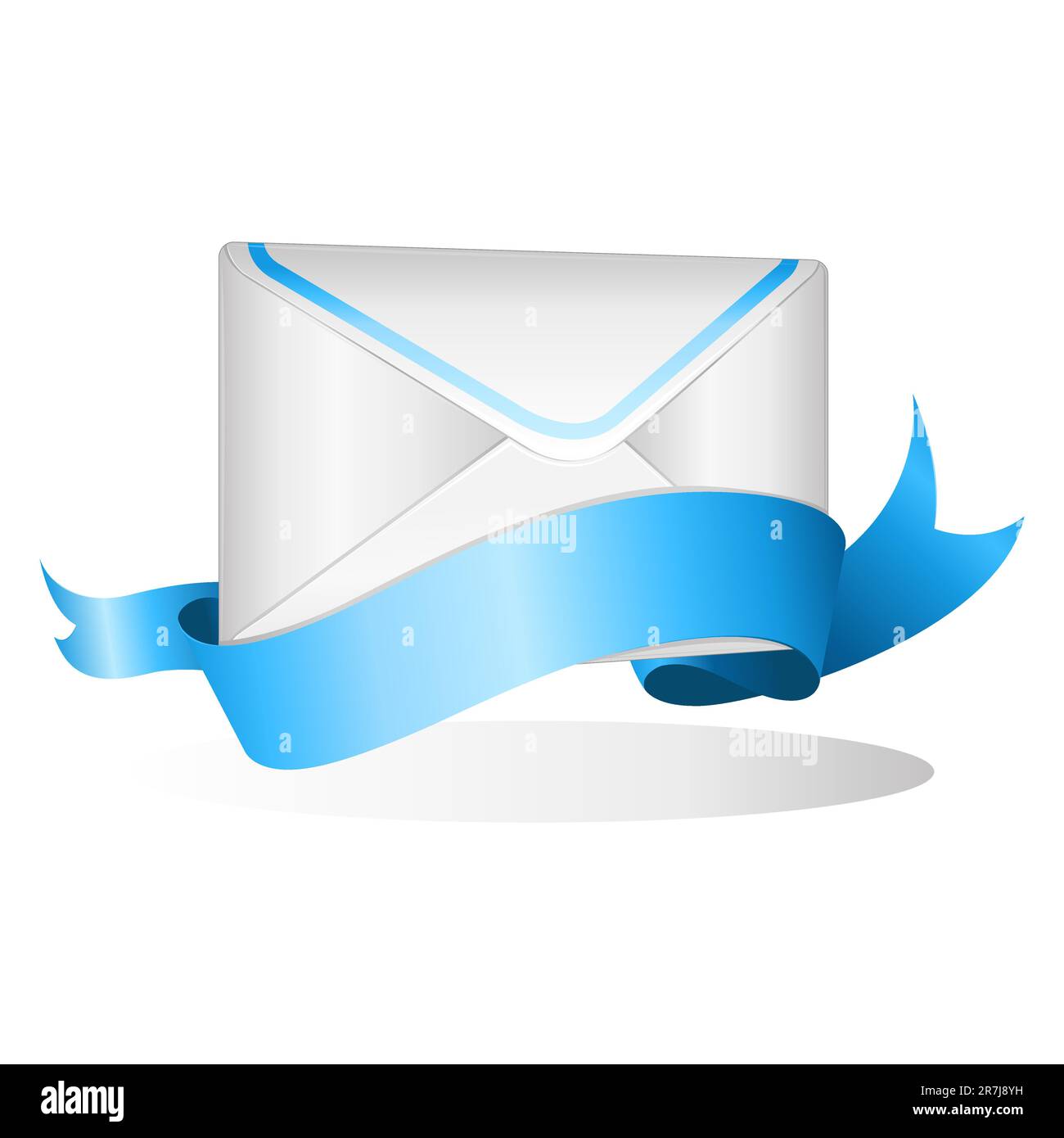 illustration of letter cover with ribbon on white background Stock ...
