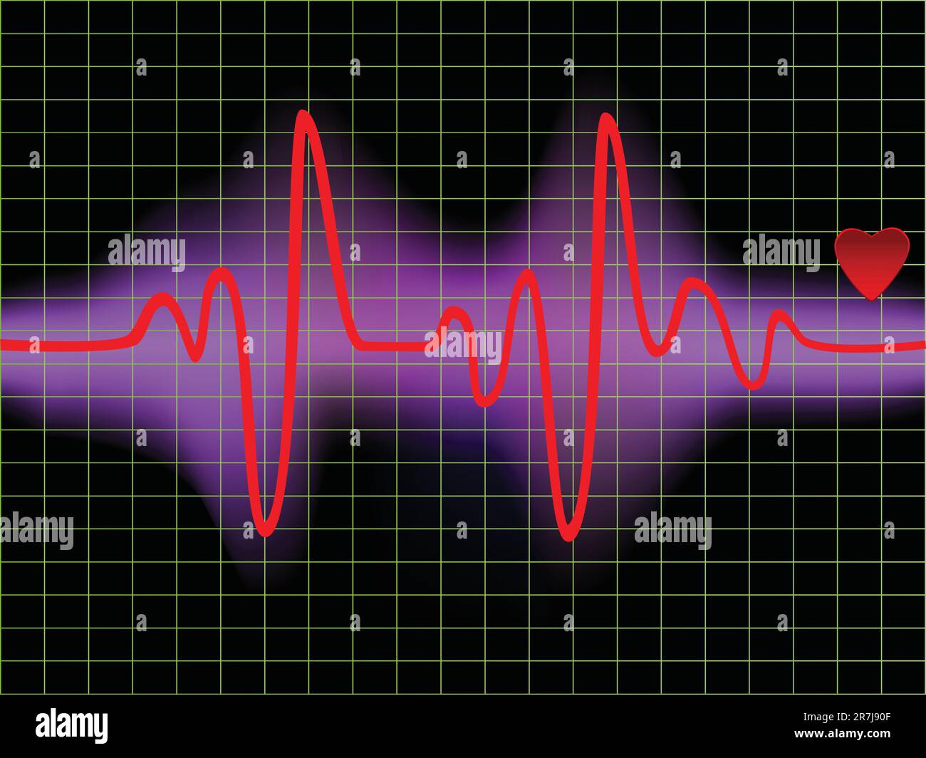 Heartbeat monitor with a heart Stock Vector Image & Art - Alamy