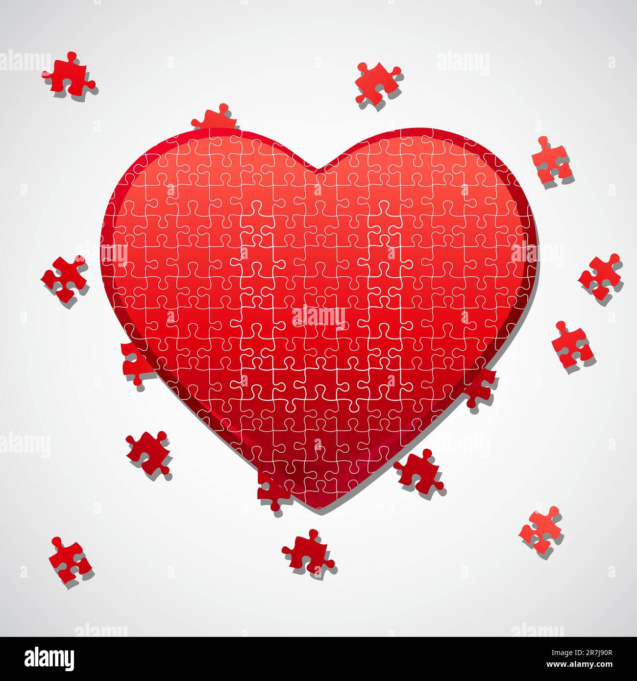 illustration of jigsaw puzzle heart on white background Stock Vector ...
