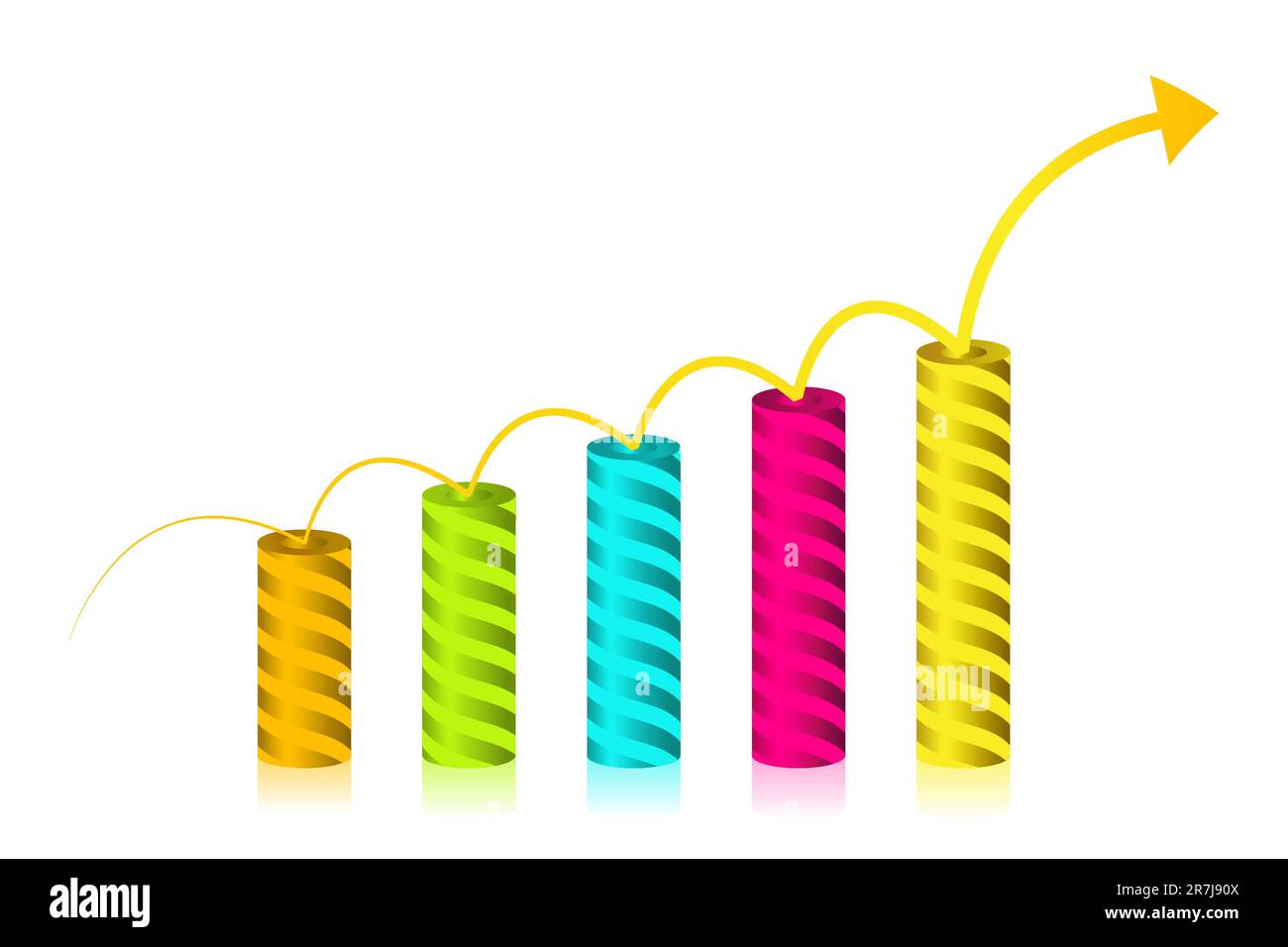 illustration of growth graph on white background Stock Vector Image ...
