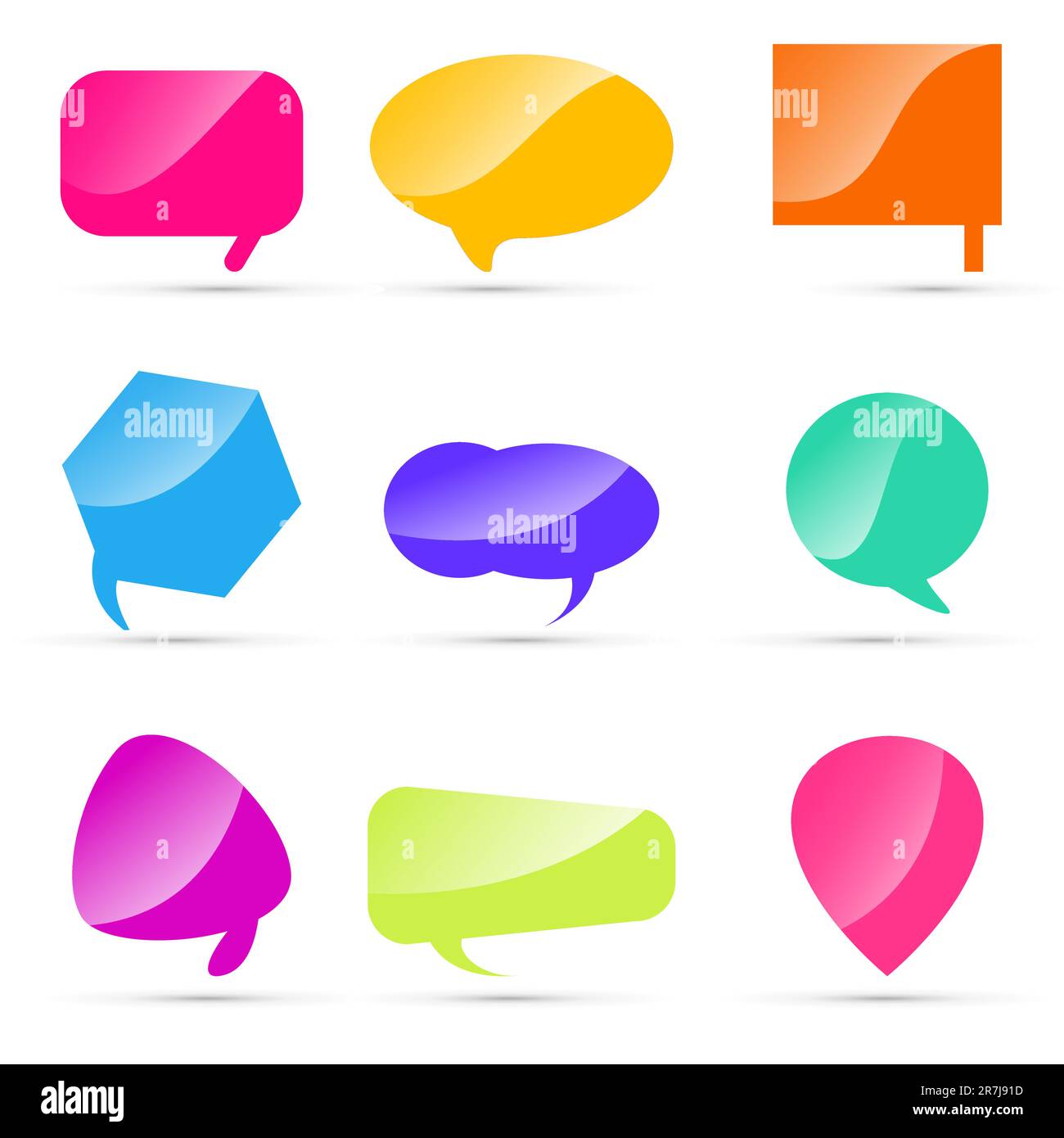 illustration of set of colorful speech bubbles on isolated background ...