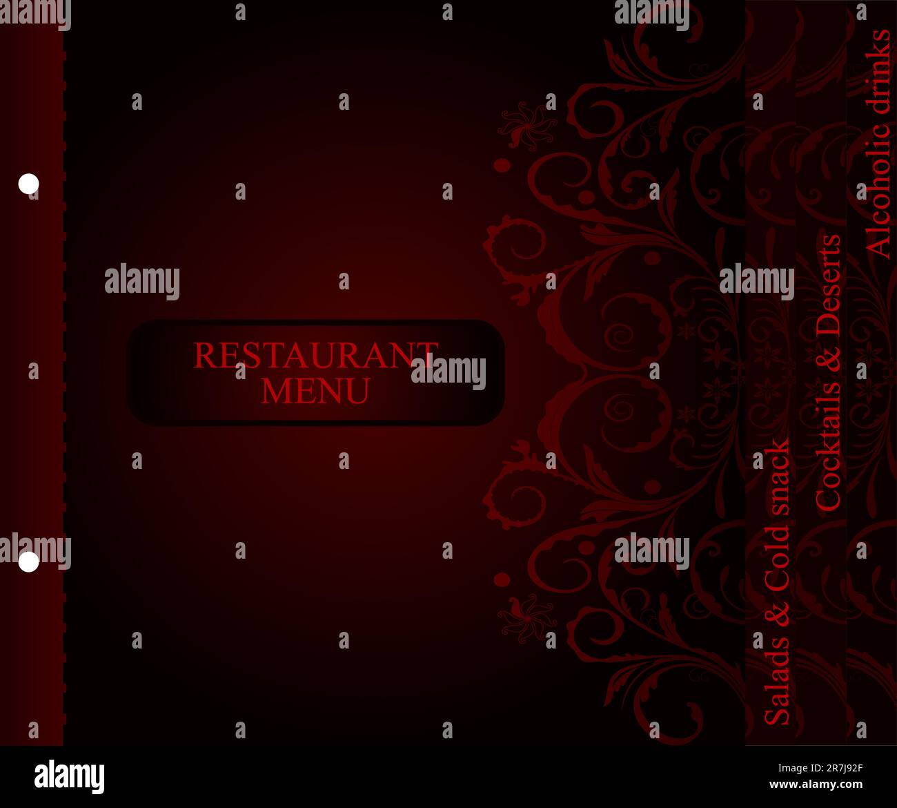 Illustration of restaurant menu, floral design - vector Stock Vector ...