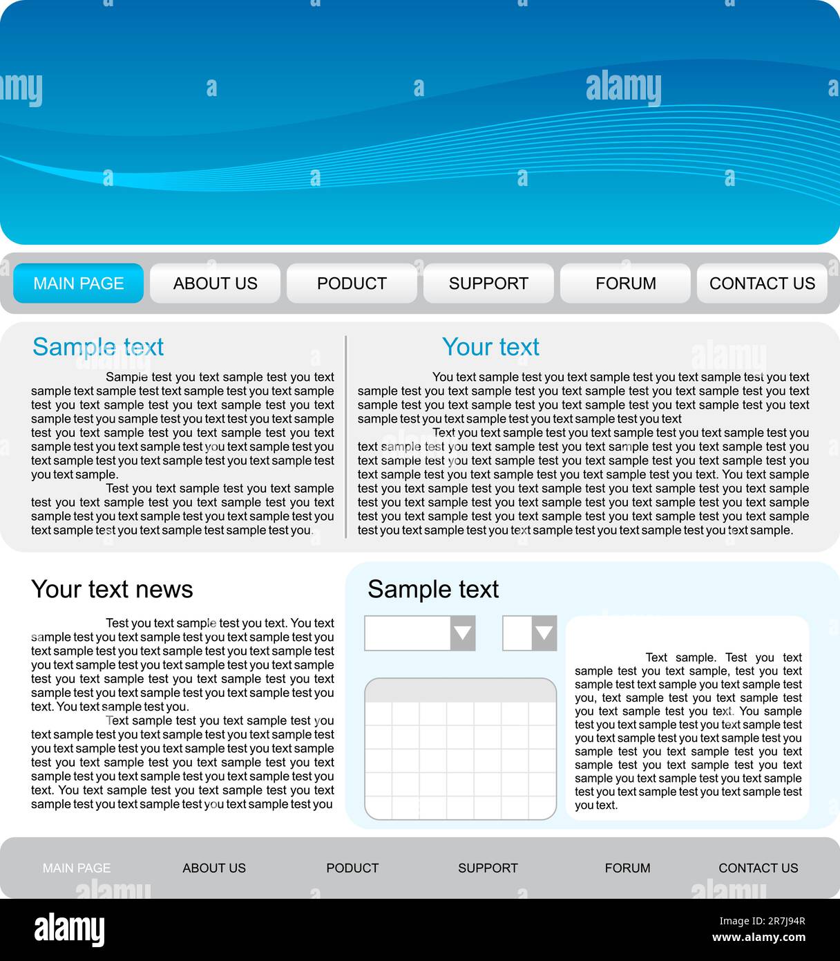 Illustration of web site template. Vector Stock Vector Image & Art - Alamy