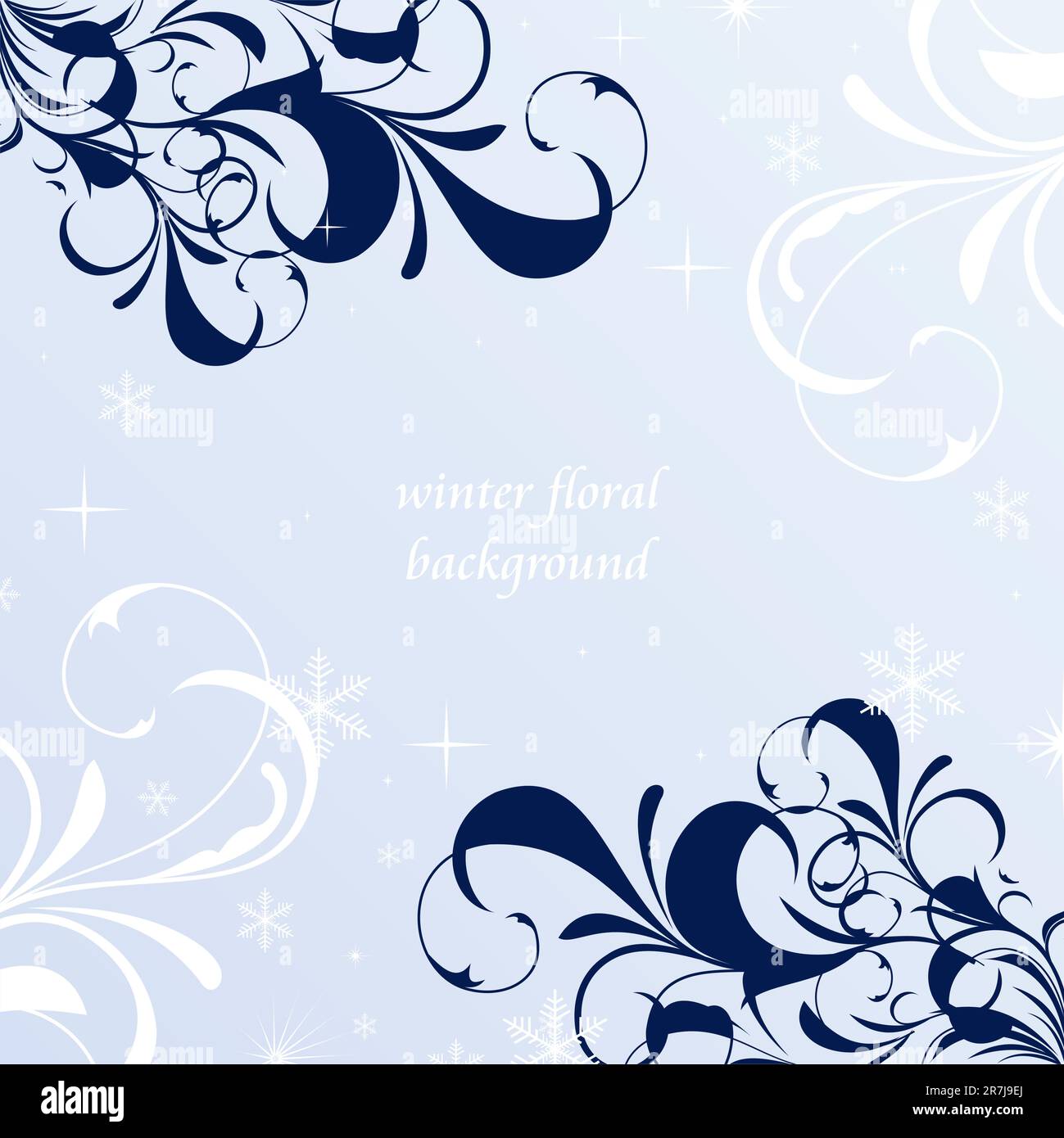 Winter floral background with snowflake. Vector Stock Vector Image ...