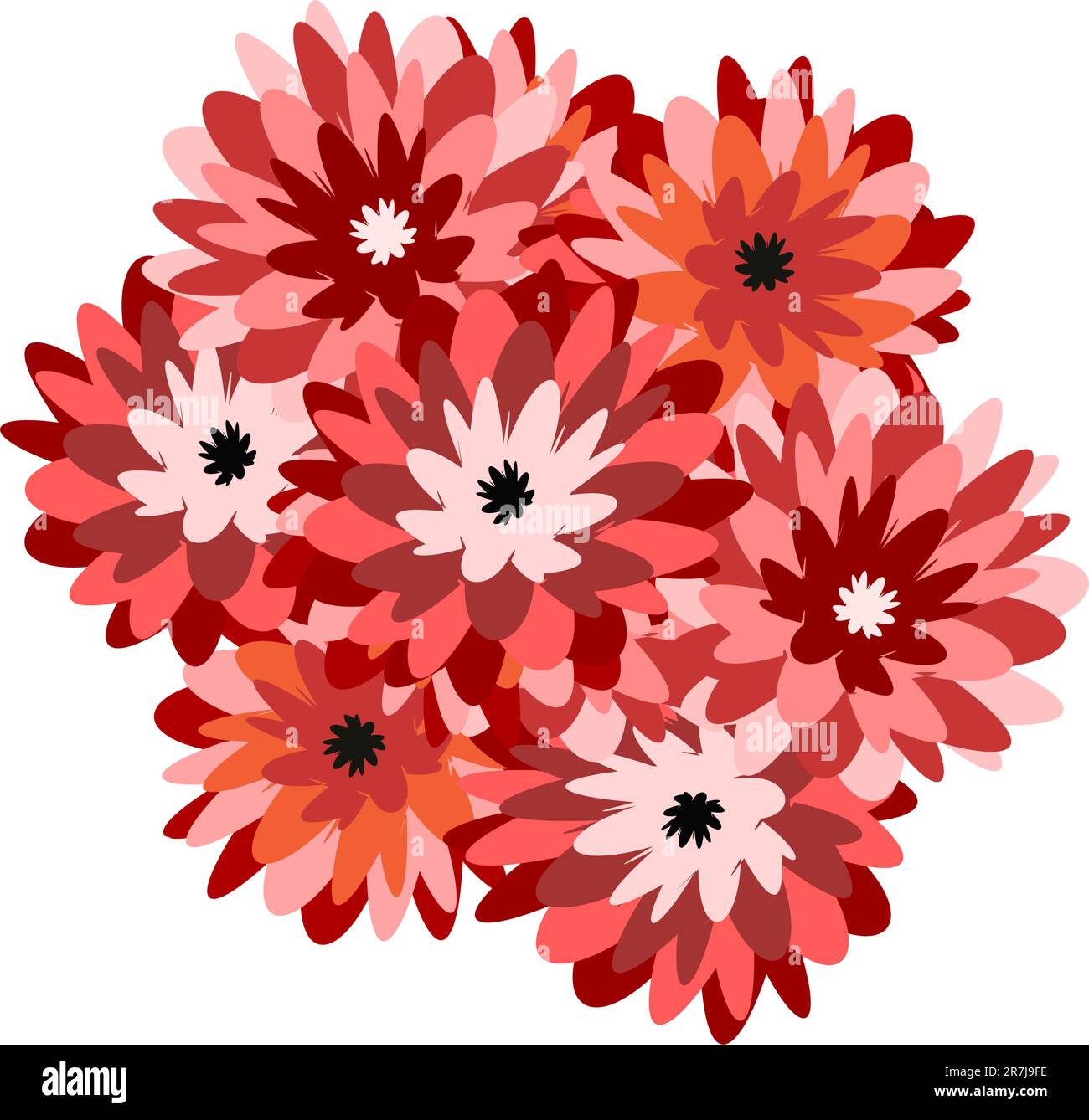 Illustration a bunch of flowers aster - vector Stock Vector Image & Art ...