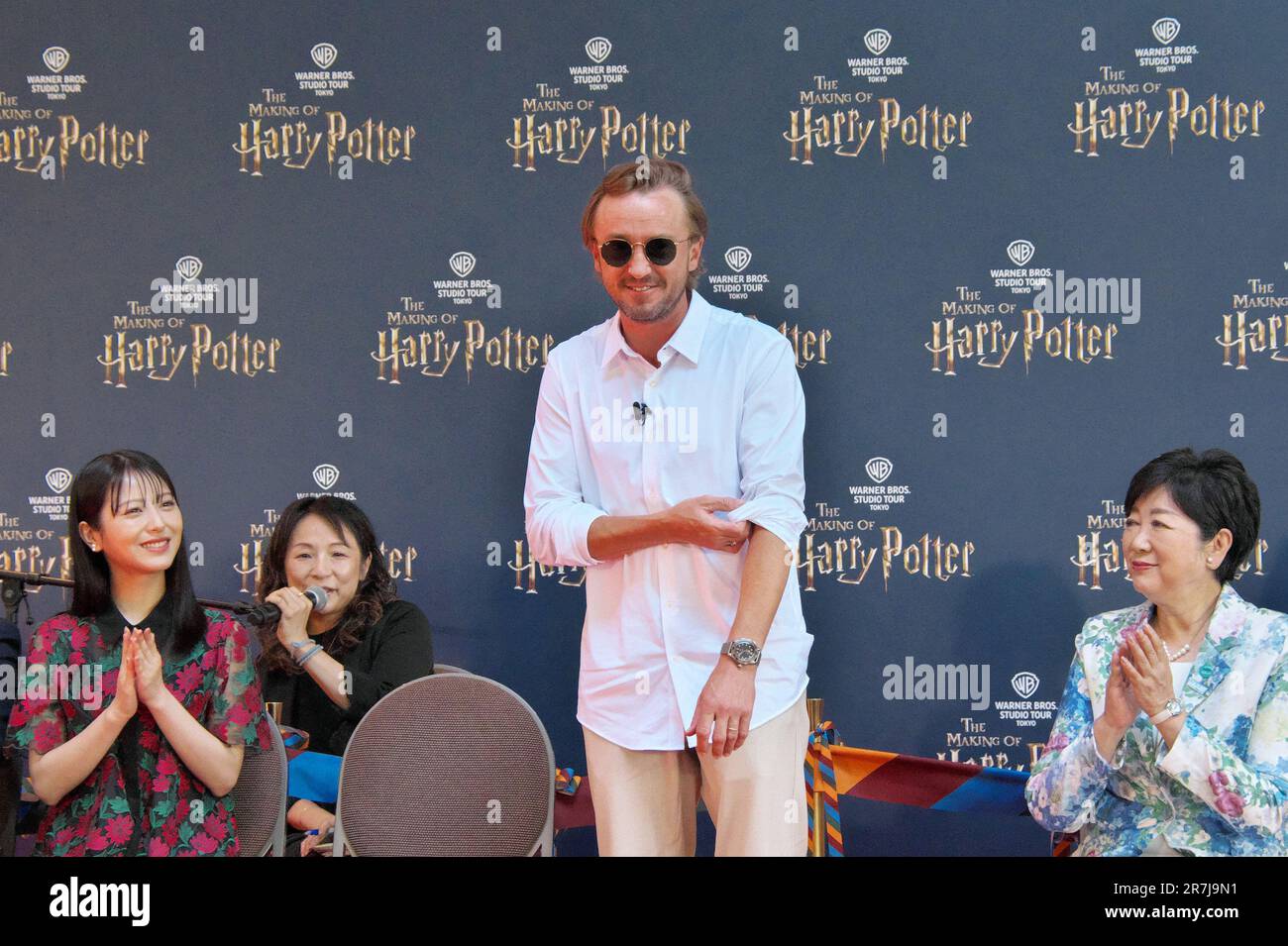 Tokyo, Japan. 16th June, 2023. Actor Tom Felton(C) attends the opening ...