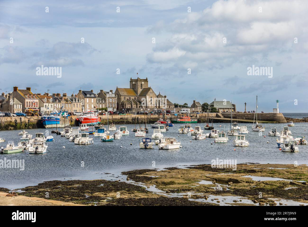 harbour of the pituresque fishing village of Barfleur on the Cotentin ...