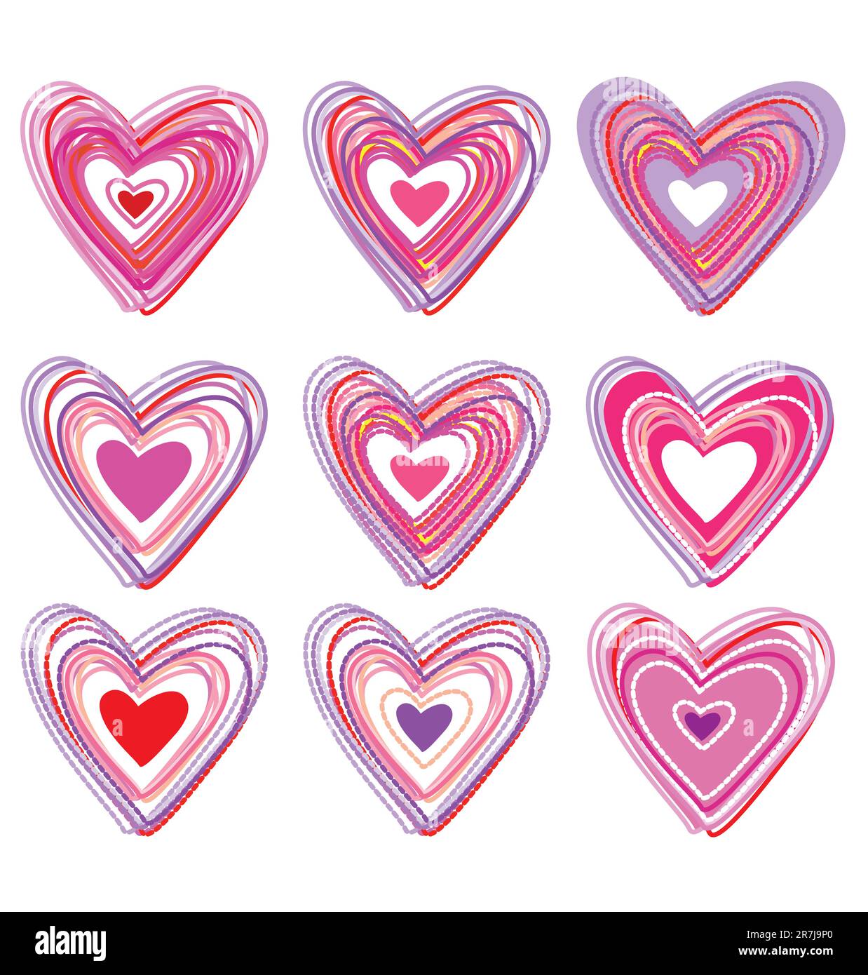 Set object heart line Stock Vector Images - Alamy