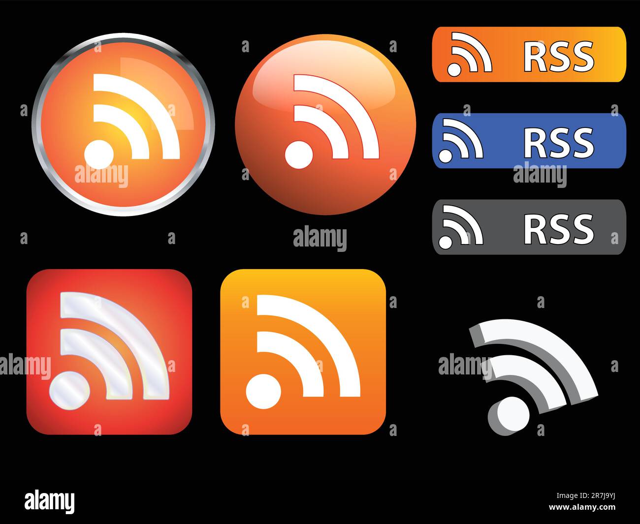 RSS icons and buttons - vector illustration Stock Vector Image & Art - Alamy