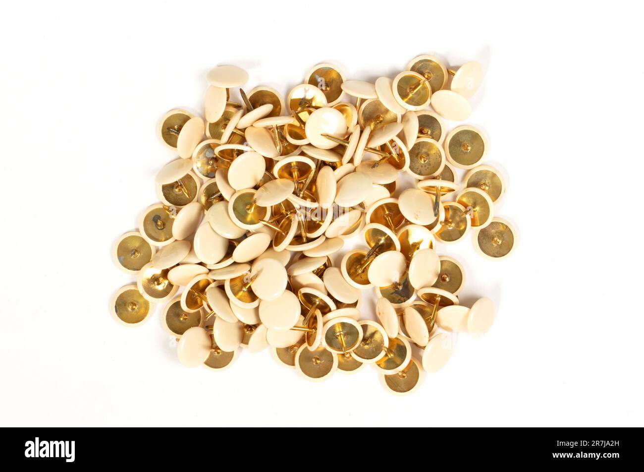 Old thumb pins ready to be used, isolated Stock Photo - Alamy