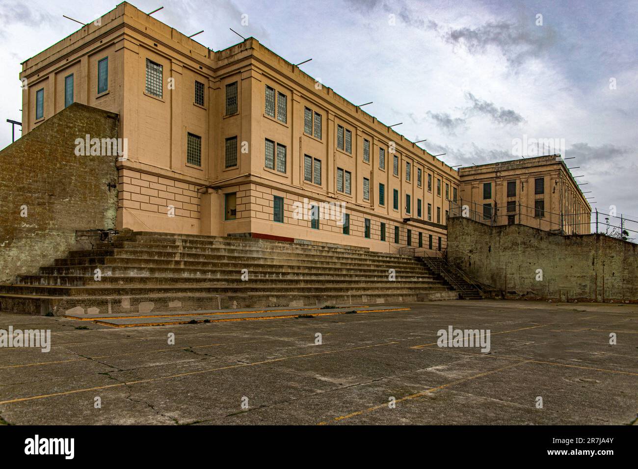 The famous maximum security federal prison of Alcatraz, located on an ...
