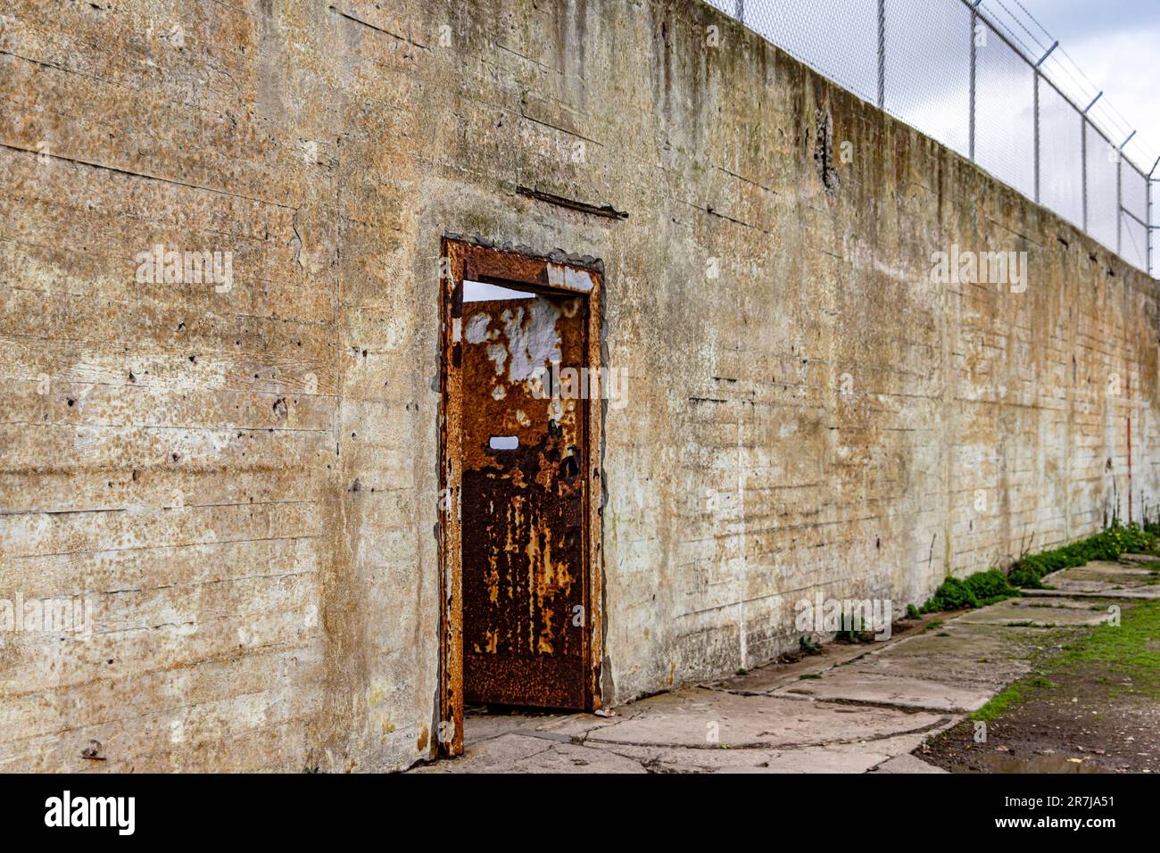 Gate of the maximum security federal prison of Alcatraz located on an ...