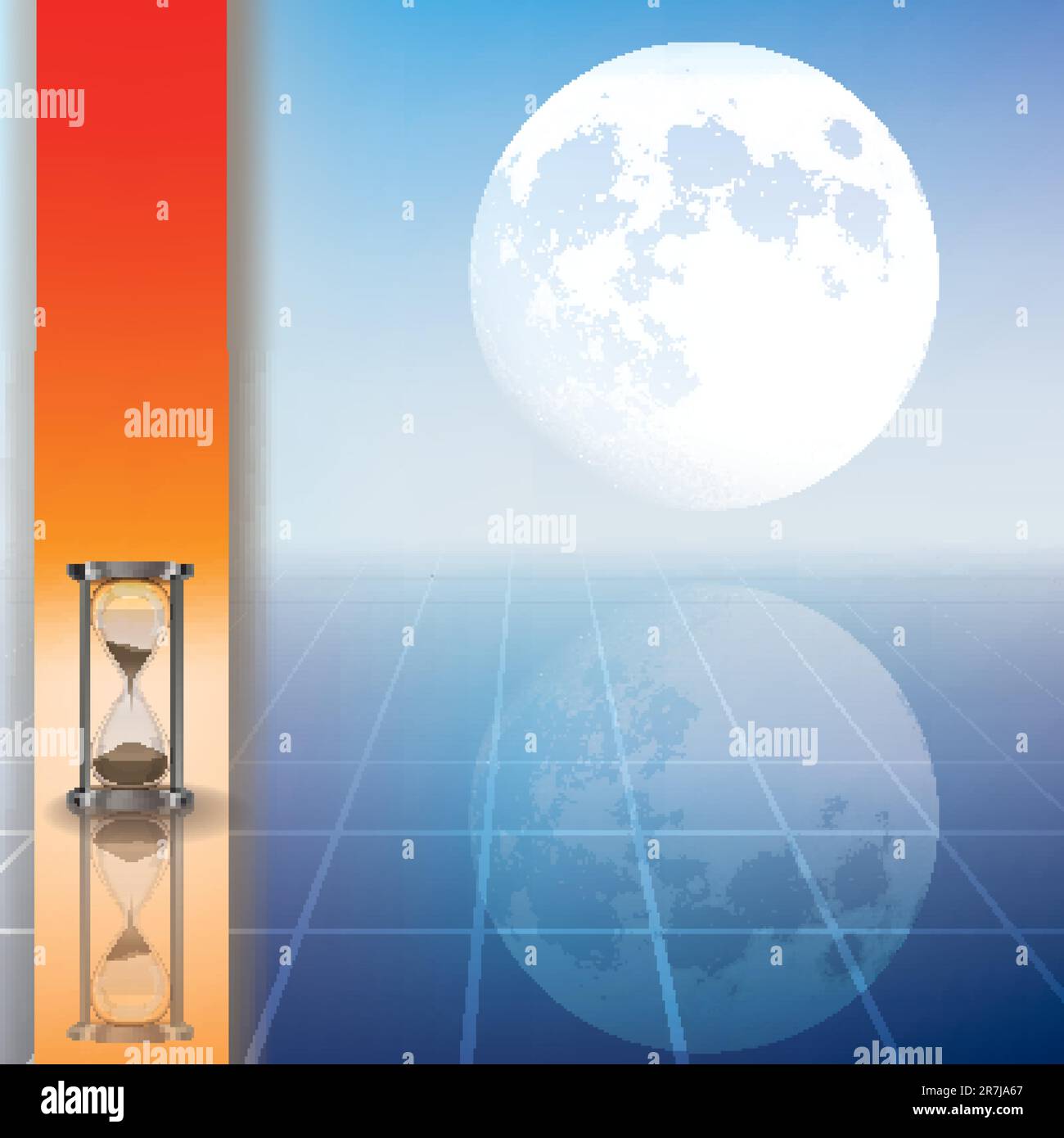 abstract color illustration with hourglass and moon Stock Vector Image ...