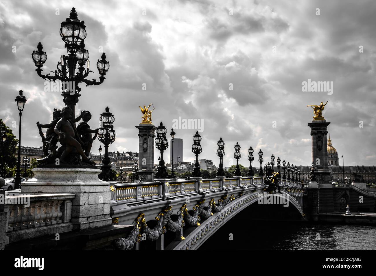 Alexandre III Bridge Golden Ornaments in Selective Color - Paris ...