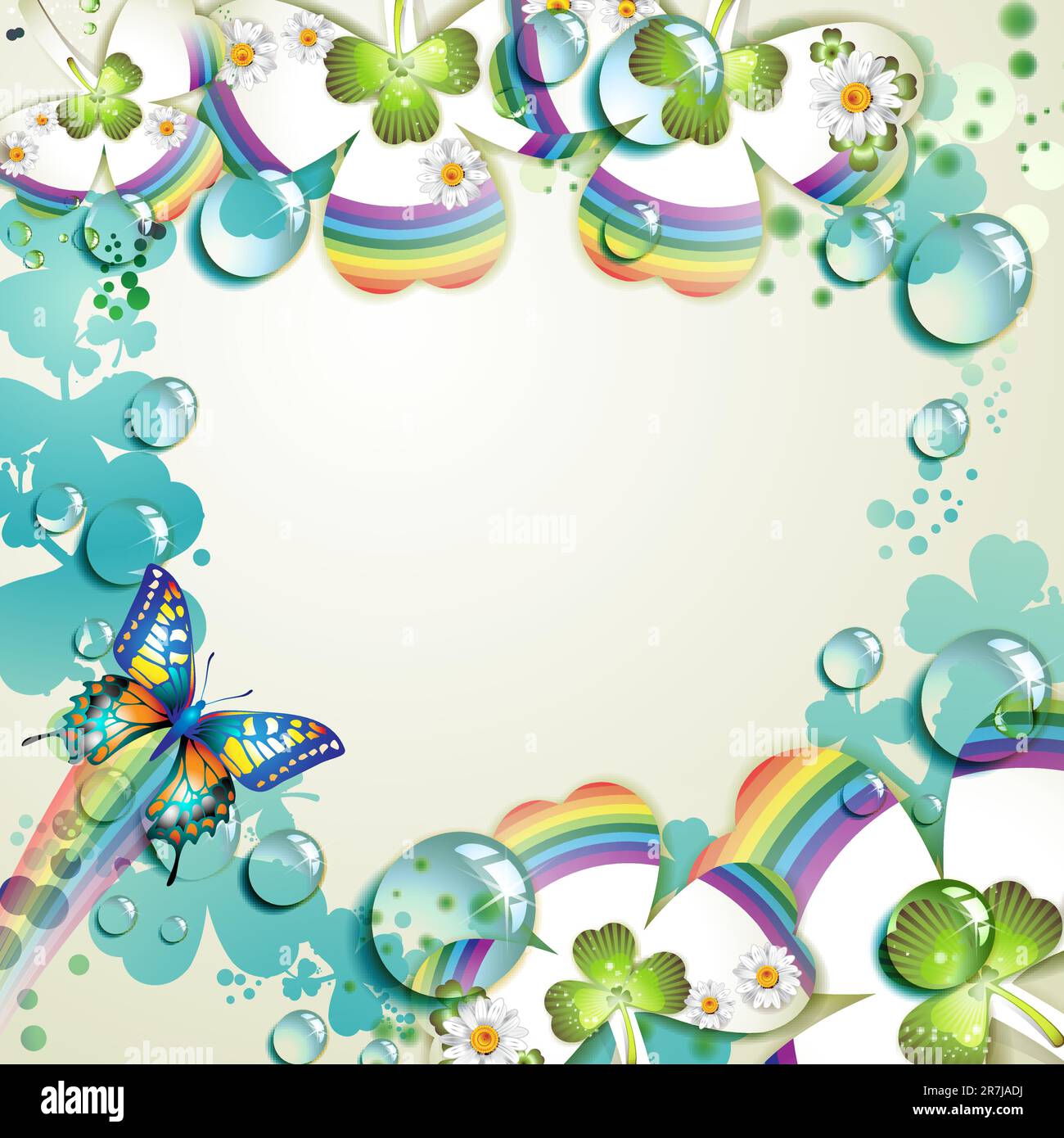 Clover with drops of water over abstract background Stock Vector Image ...