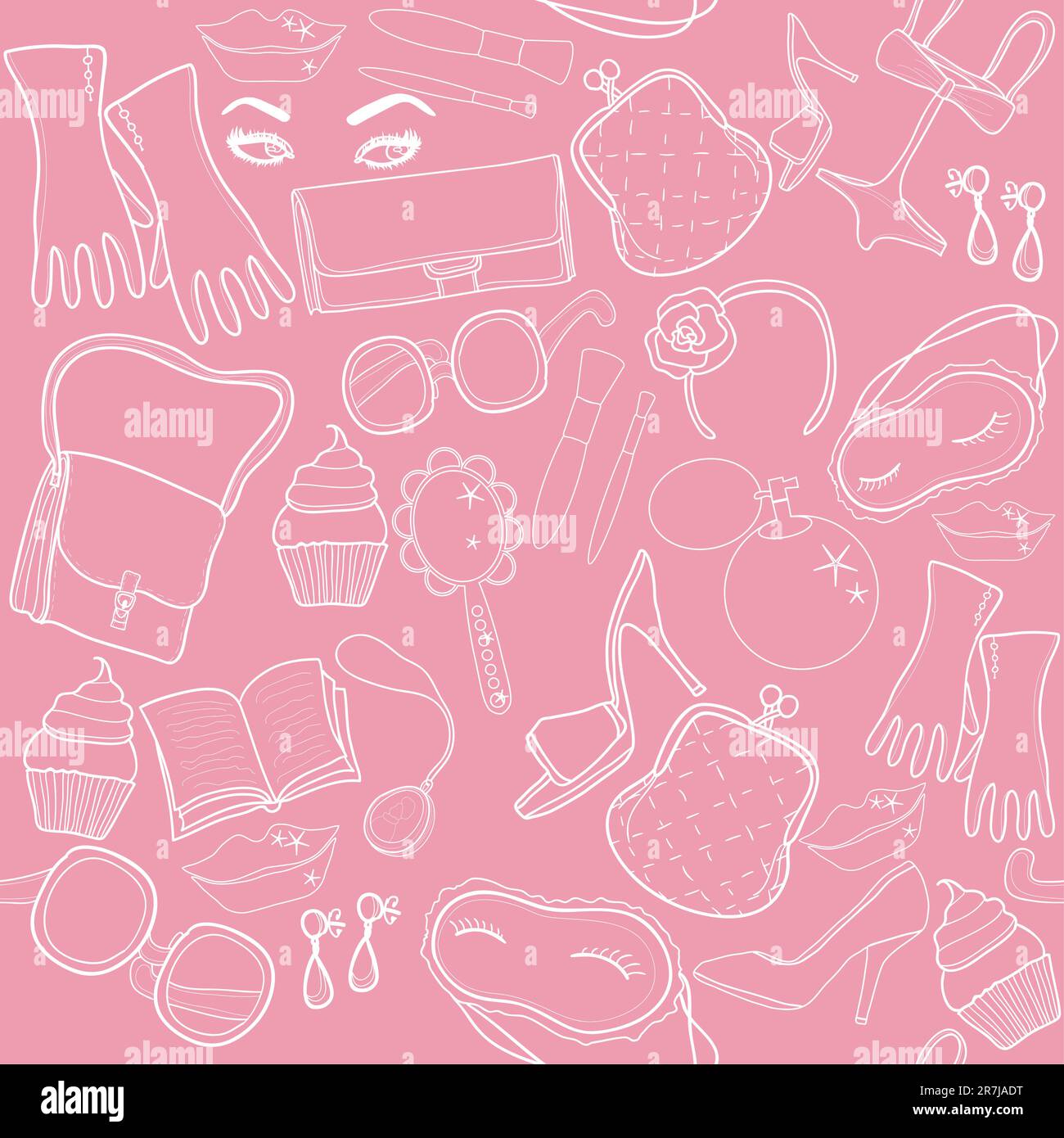 vector image, which is a seamless texture of the elements of fashion ...