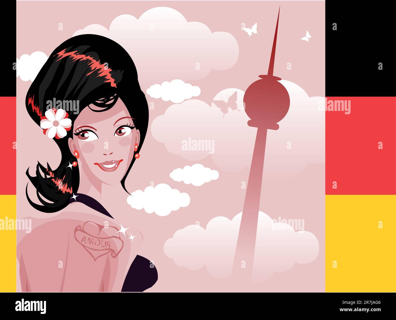 Cute woman country series - Germany Stock Vector Image & Art - Alamy