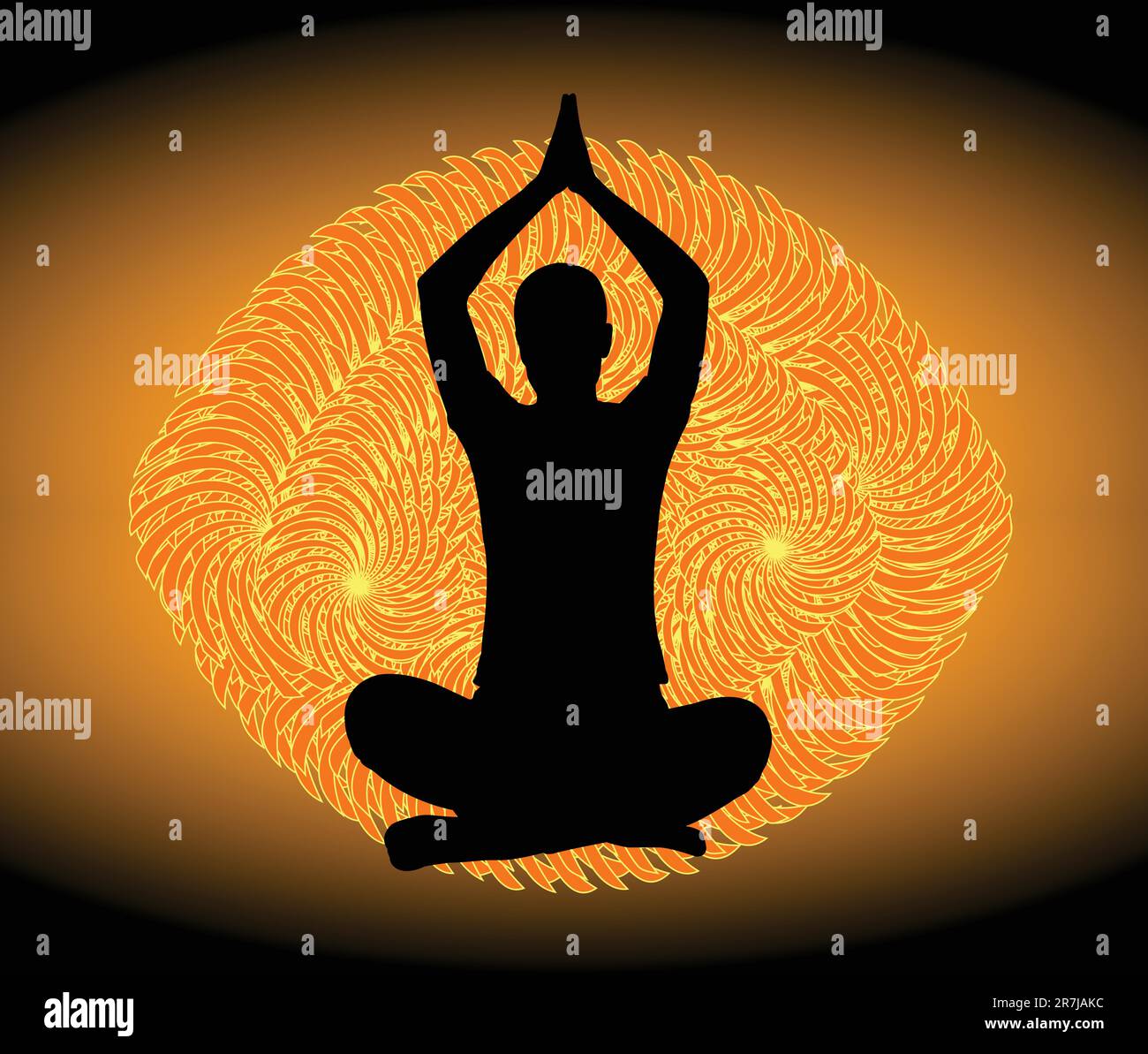 woman in yoga pose on the abstract background - vector Stock Vector ...