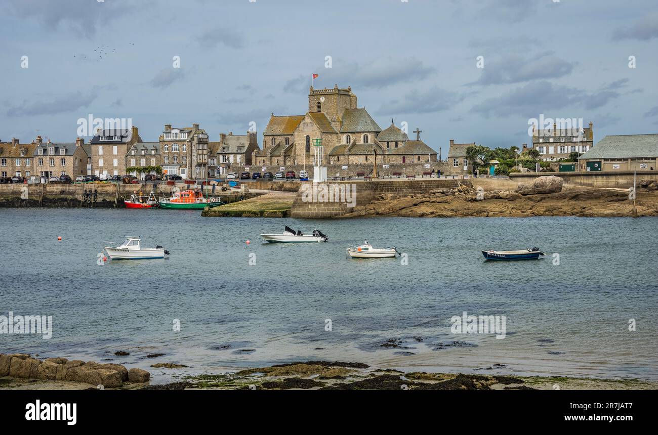harbour of the pituresque fishing village of Barfleur on the Cotentin ...