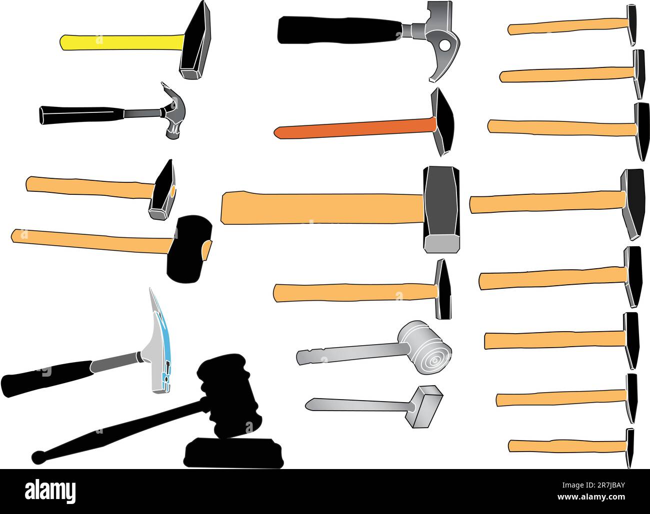 hammers in color collection - vector Stock Vector Image & Art - Alamy