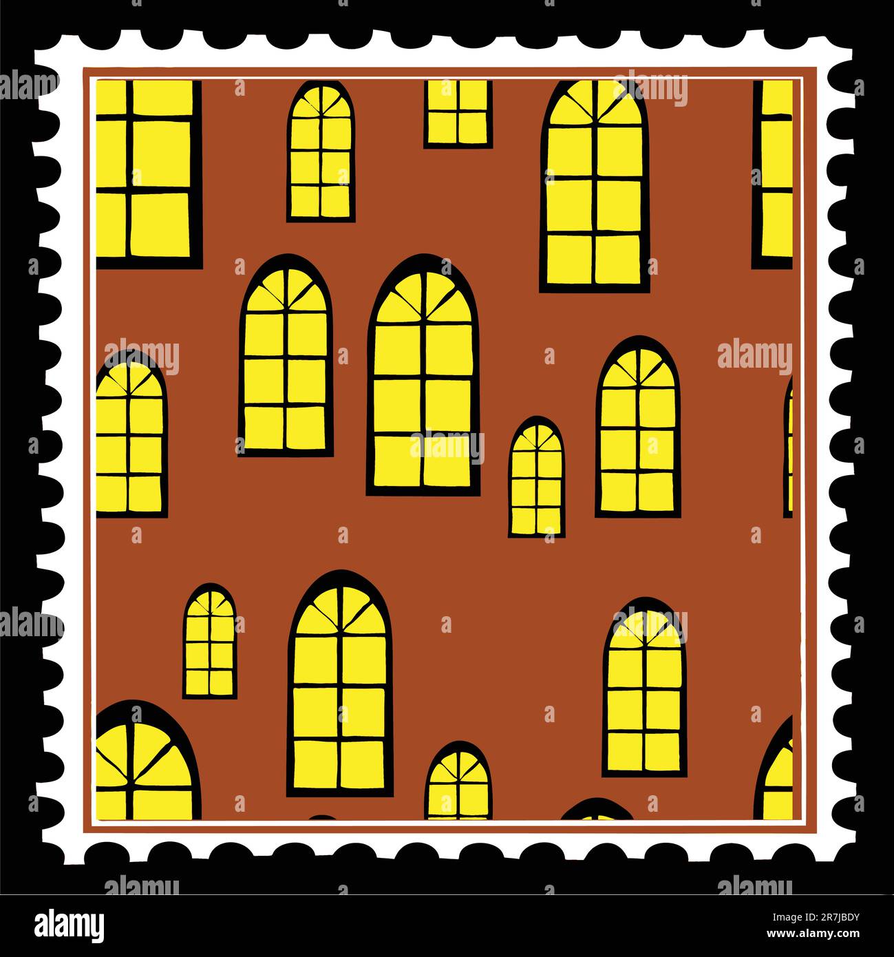 home window on postage stamps. vector Stock Vector Image & Art - Alamy