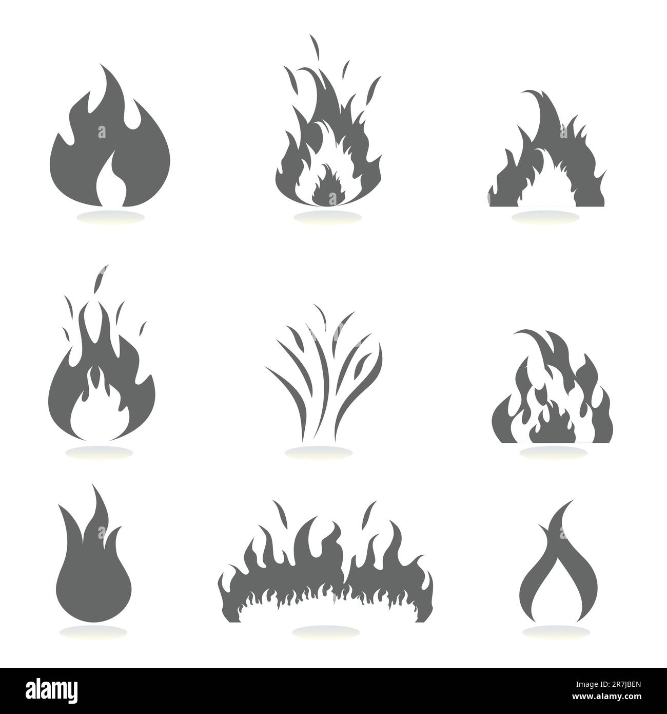Flame icon set in gray Stock Vector Image & Art - Alamy