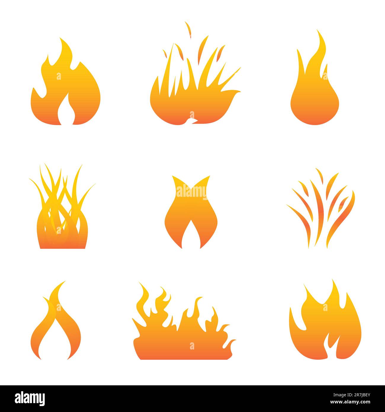 Hot flames and fire symbols Stock Vector Image & Art - Alamy
