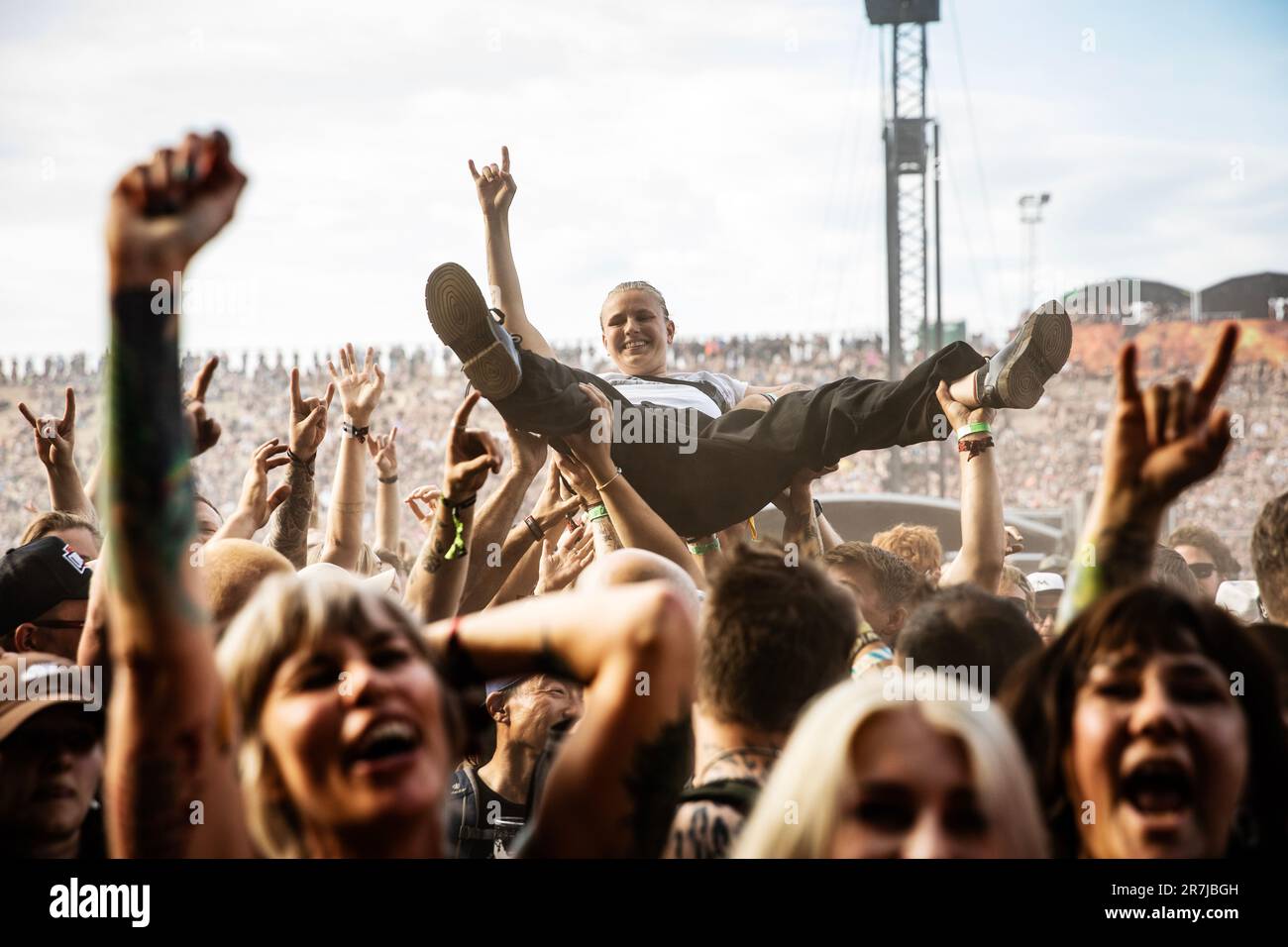 Copenhagen, Denmark. 15th June, 2023. Concert goers attend a live ...