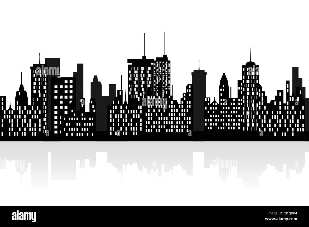 Big city skyline with tall skyscrapers Stock Vector Image & Art - Alamy