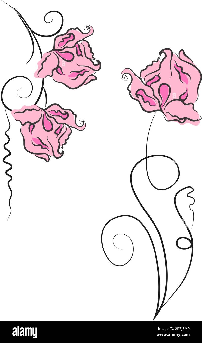 Falling Rose Petal Drawing