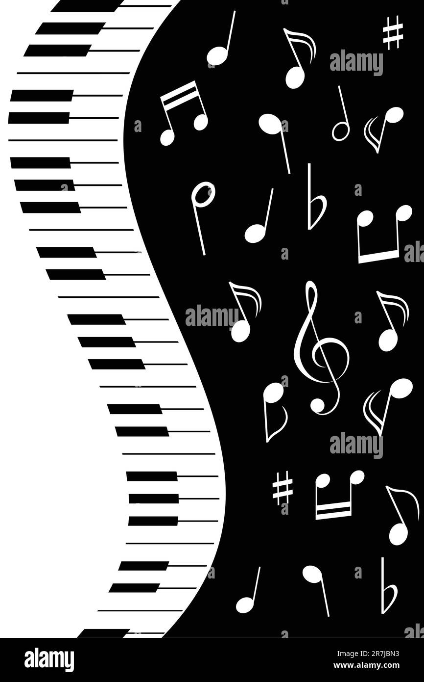 Various music notes with piano keys Stock Vector Image & Art - Alamy