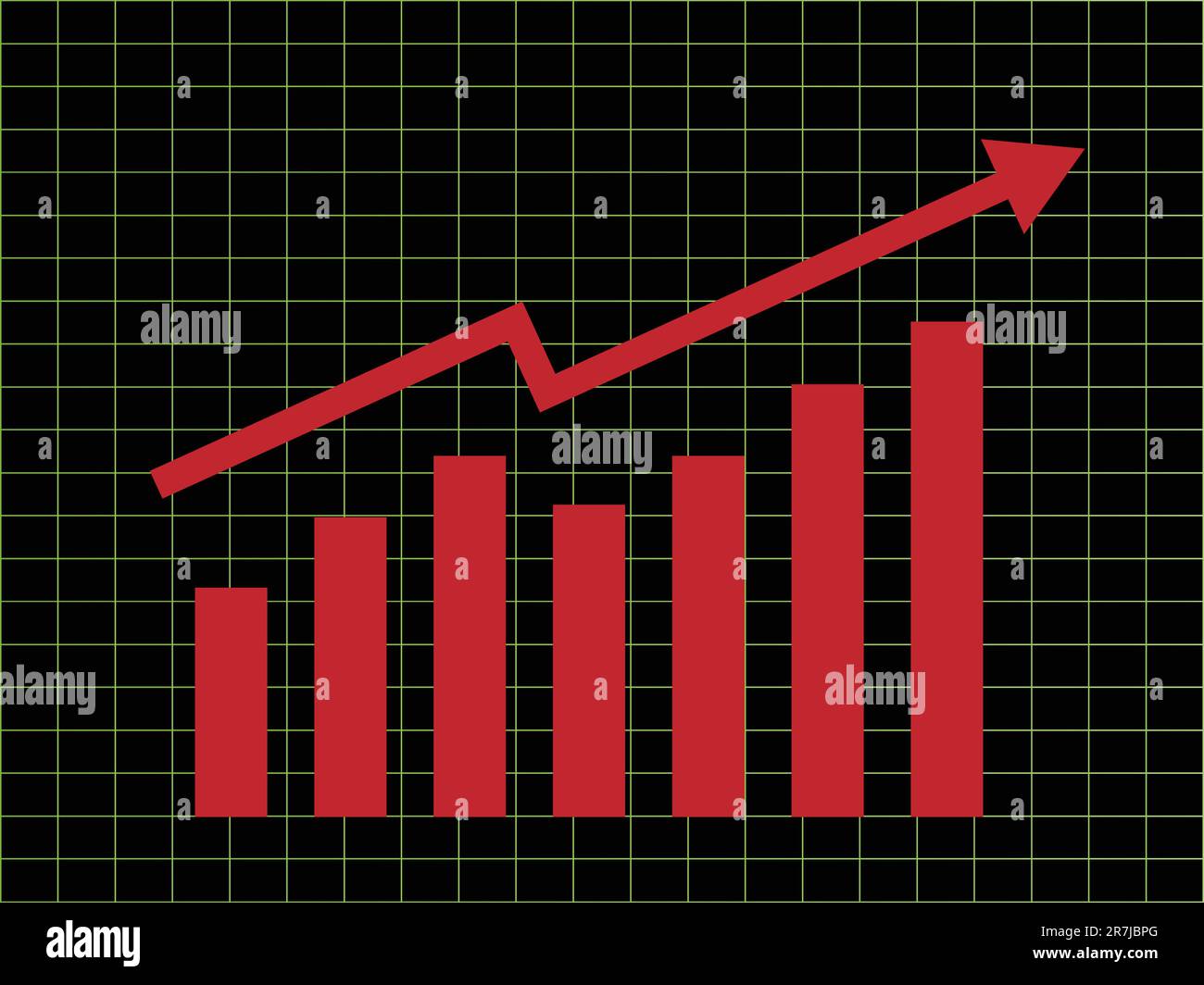Business chart with arrow going up Stock Vector Image & Art - Alamy
