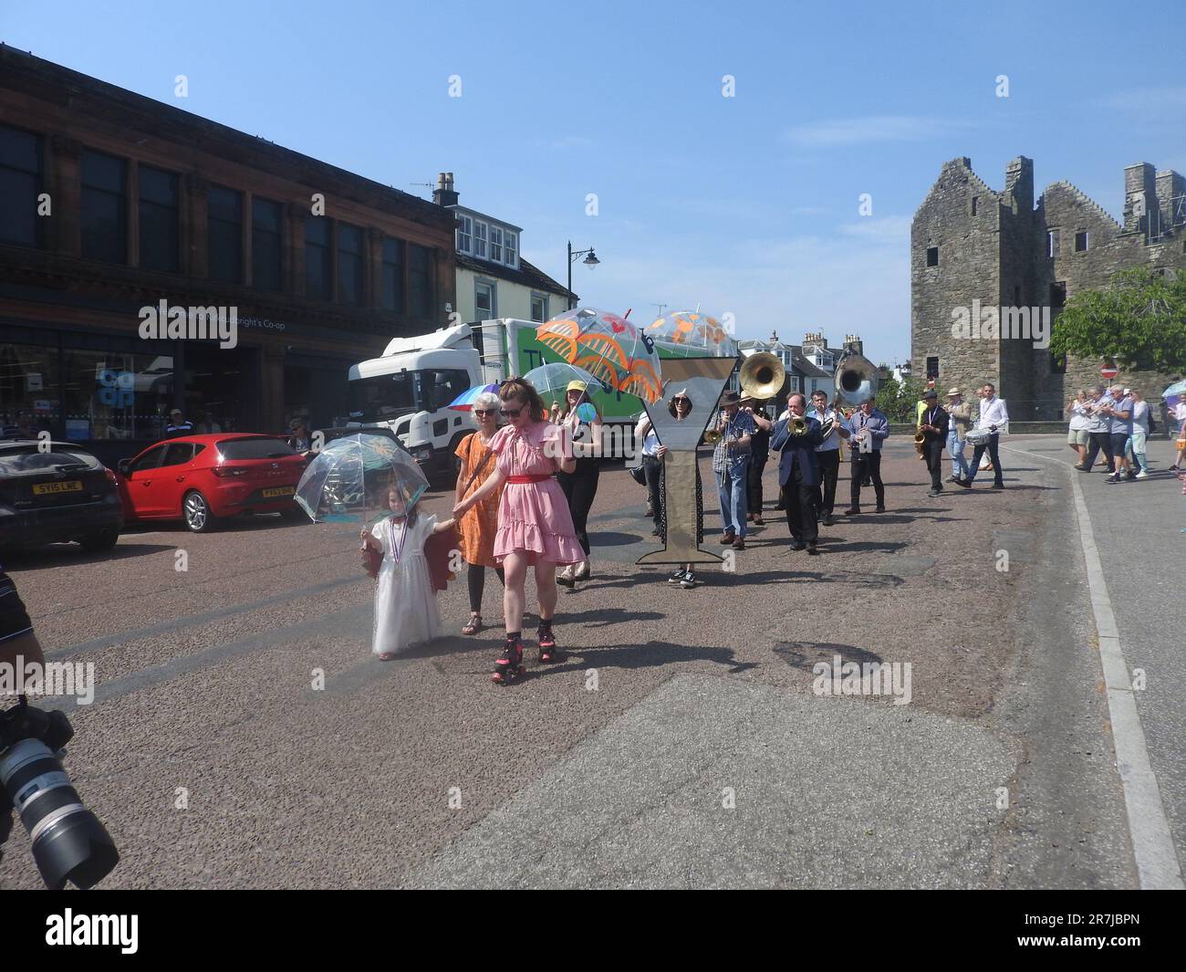 The umbrella parade and Kirkcudbright Jazz Festival led by a Brolly ...