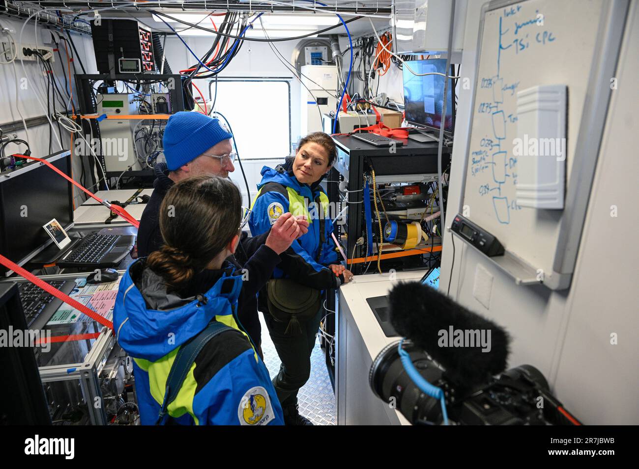 Crown Princess Victoria on board the icebreaker Oden in Svalbard on ...
