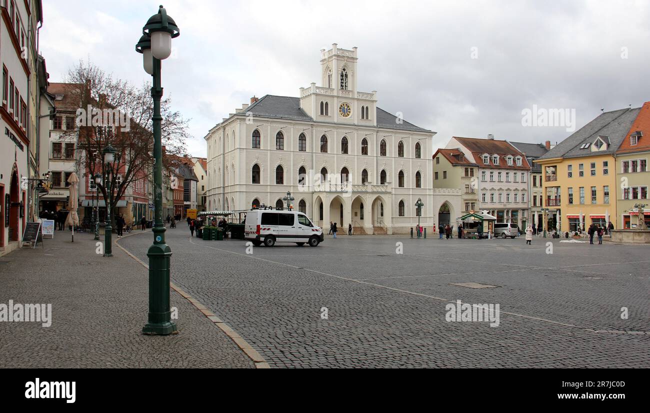 The Rathaus, historic neo-Gothic style City Hall building on the west ...