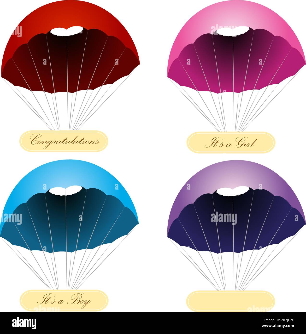 An image of a set of parachute message labels Stock Vector Image & Art ...