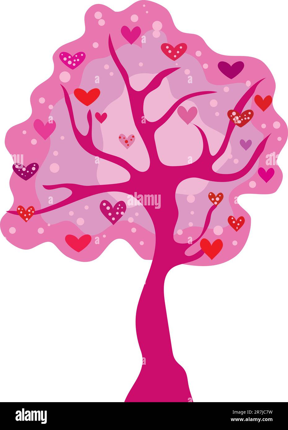 beautiful abstract heart tree on white background Stock Vector Image ...