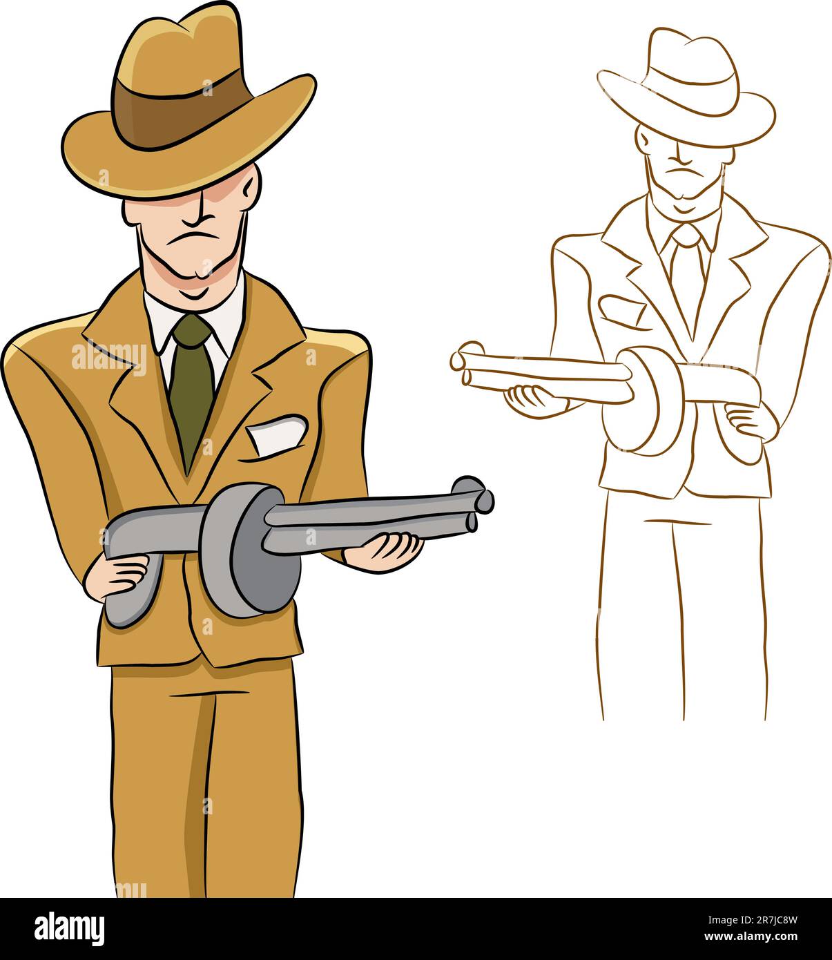 An image of a mobster with a machine gun Stock Vector Image & Art - Alamy