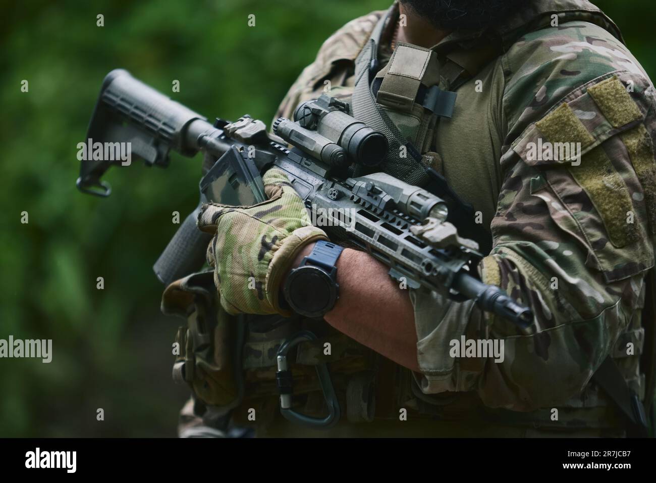 Ukrainian soldier equipped with modern assault rifle. Armed forces of ...