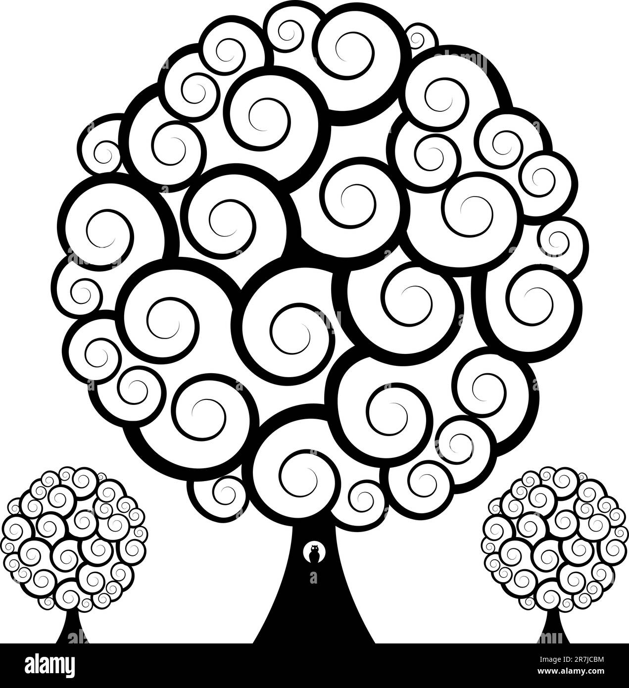 Round trees Black and White Stock Photos & Images - Alamy