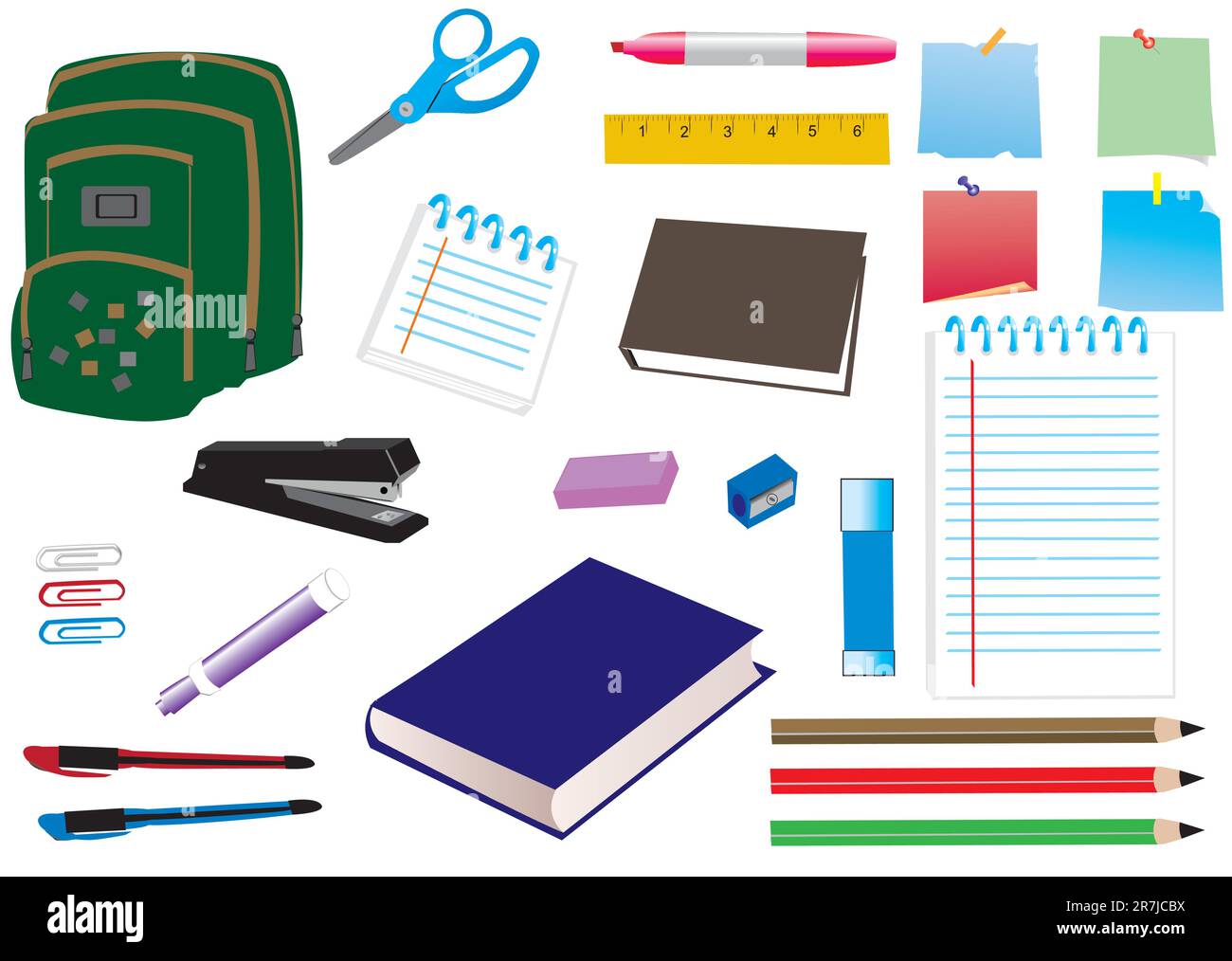vector illustration of school or office supplies Stock Vector Image ...