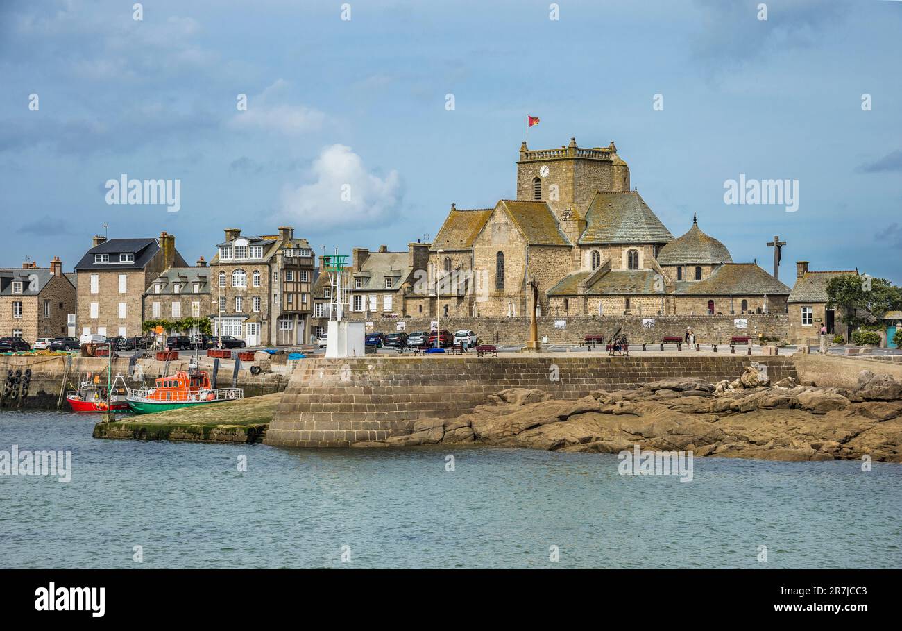 harbour of the pituresque fishing village of Barfleur on the Cotentin ...