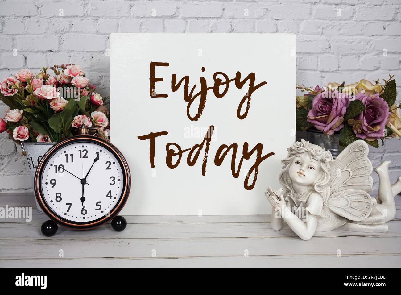 Enjoy Today text message motivational and inspiration quote Stock Photo ...