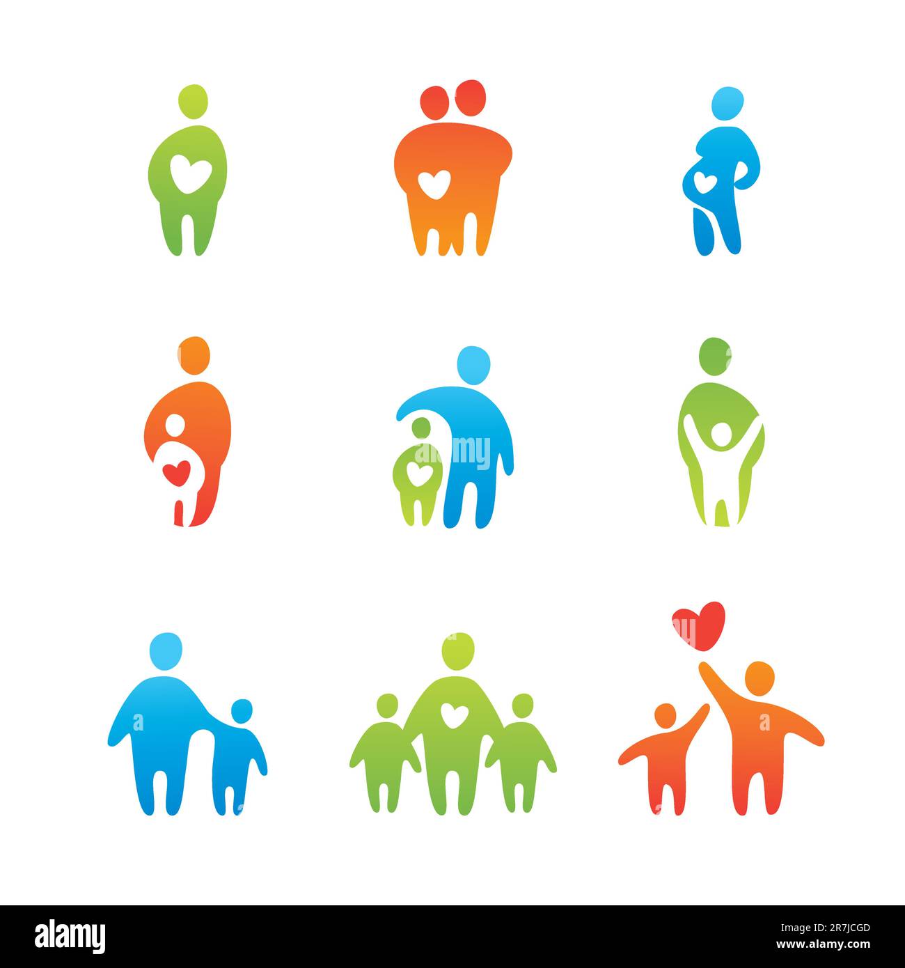 Love mother icons set Stock Vector Images - Alamy