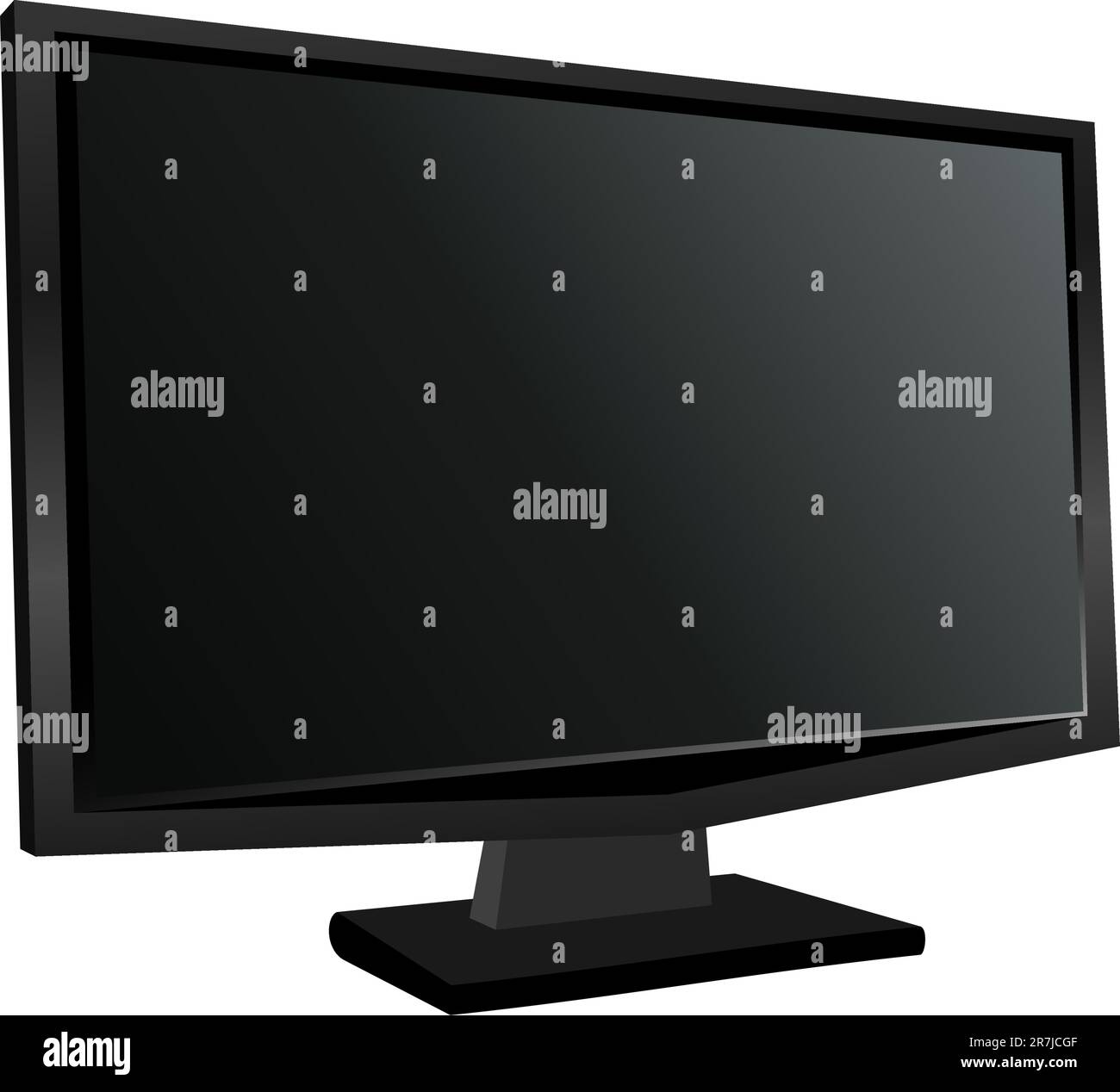 Illustration the switched off monitor TFT isolated on white background ...